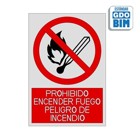 Señal O Señalización En Bim De Prohibido Encender Fuego Peligro De