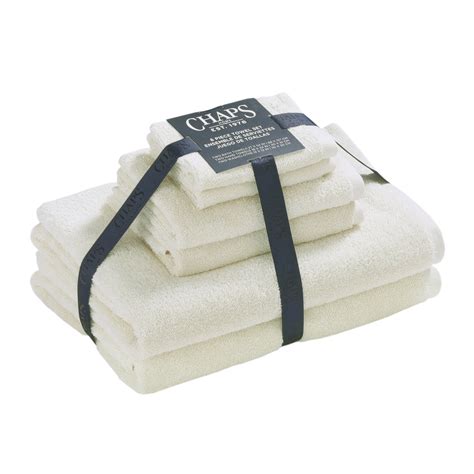 Chaps Bath Towels 6 Piece Sets For Bathroom Ring Spun Cotton Towel Set Ivory