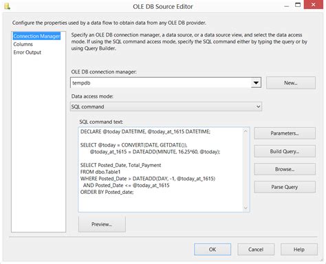 Sql Server Sql Query To Select Data From The Day Before At 41501 Pm