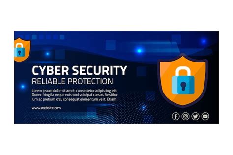 Banner De Seguridad Cibernética Vector Premium