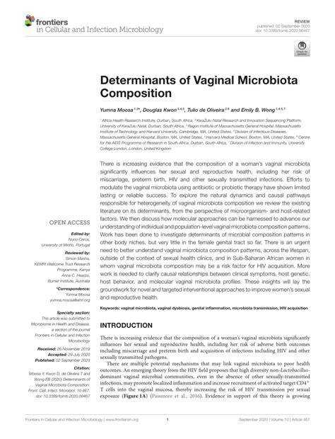 Pdf Determinants Of Vaginal Microbiota Composition