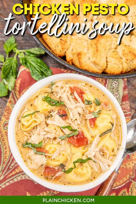 Chicken Pesto Tortellini Soup Plain Chicken