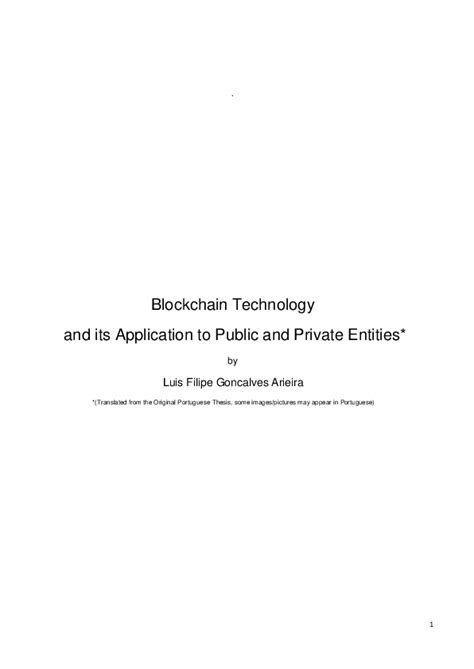Pdf Blockchain Technology Thesis