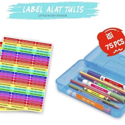 Jual Stiker Nama Pensil Label Sticker Custom Alat Tulis Shopee Indonesia