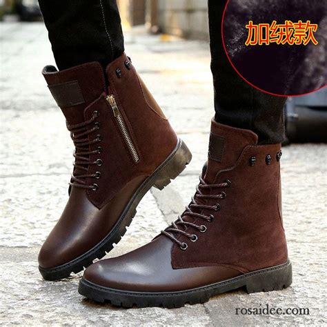 Coole Winterschuhe Herren Baumwolle Schuhe Plus Samt Kurze Stiefel Trend Winter Hohe Martin