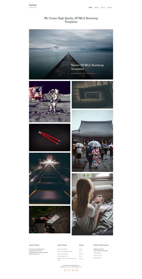 Carbon Free Responsive HTML5 Bootstrap Masonry Template HTMLTEMPLATES