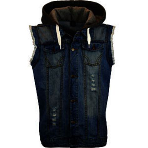 Jean Vest With Hoodie For Men