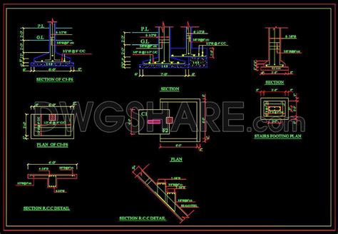 142 Cad Drawing Of Foundation Reinforced Concrete Sections Details For Download