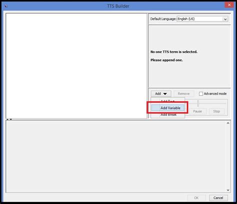 administrator how to add a variable to a text to speech prompt of an