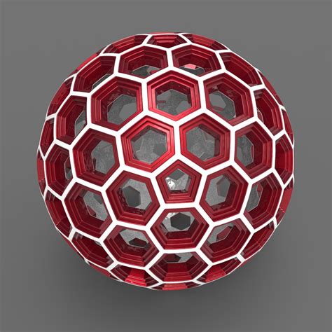 Hex Hole Sphere Ball Cgtrader