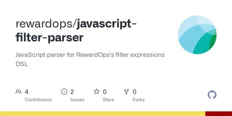 GitHub Rewardops Javascript Filter Parser JavaScript Parser For