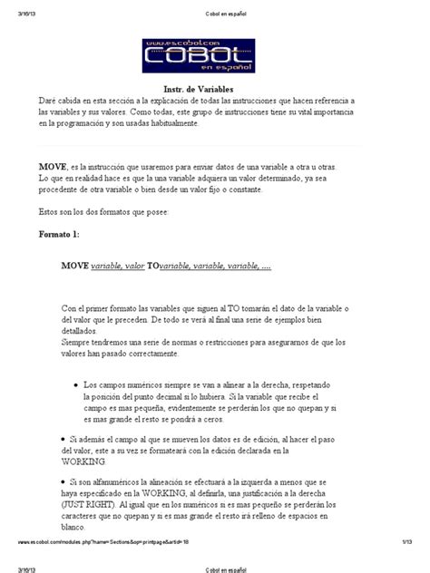 Cobol Ins Variablesl Pdf Variable Informática Ingeniería De Software