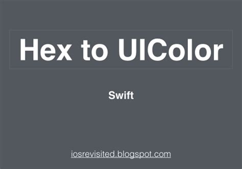 How To Convert Hexc0c0c0 Value To Uicolor Swift Swift 4 Tutorials