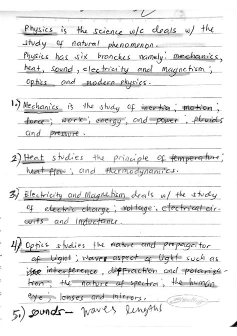 College Physics Study Notes Study Notes Physics Docsity