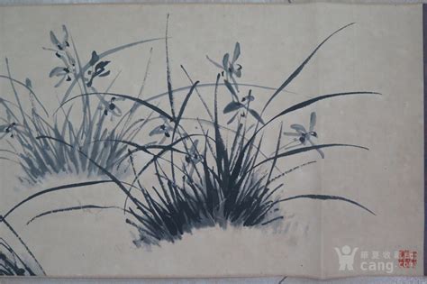 郑板桥兰花长卷 板桥兰花 板桥画兰花 大山谷图库