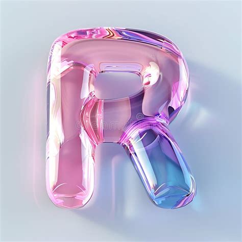 Glassy Pink And Blue Letter R For Logo In The Style Of Neumorphism Soft Natural Lighting