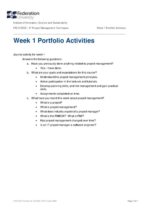 Itech 2250 Week 1 Portfolio Activityanswered Institute Of Innovation Science And