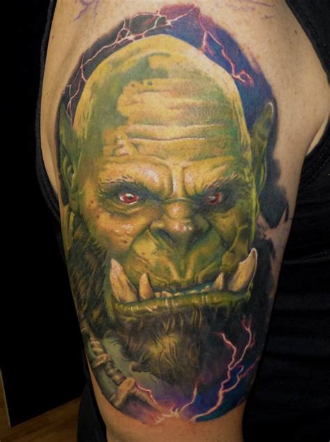 Orgrim World Of Warcraft Tattoo By Chanuen Flint Divergence Tattoos