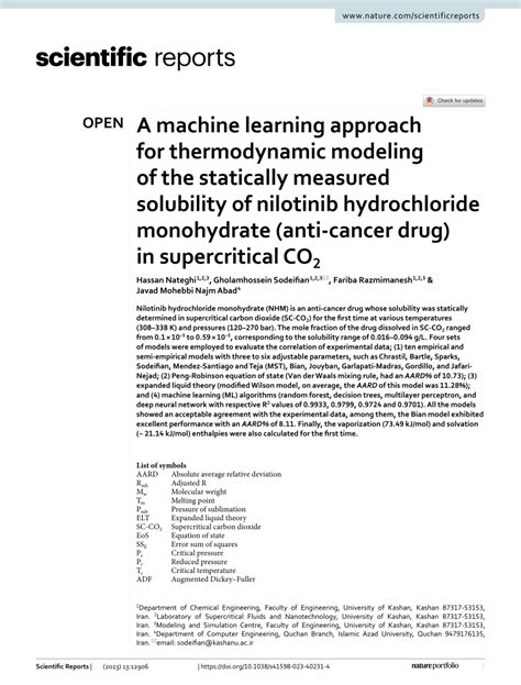 PDF A Machine Learning Approach For Thermodynamic Modeling Of The Statically Measured