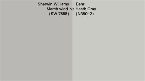 Sherwin Williams March Wind Sw 7668 Vs Behr Heath Gray N380 2 Side