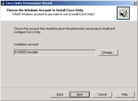 Cisco Unity Permissions Wizard Help