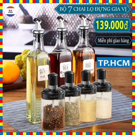 Mua Bộ 7 Chai Lọ đựng Gia Vị Thủy Tinh Tiện Dụng Cho Nhà Bếp Giá Rẻ