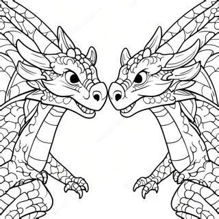 Two Headed Dragon Coloring Page 58402 50314