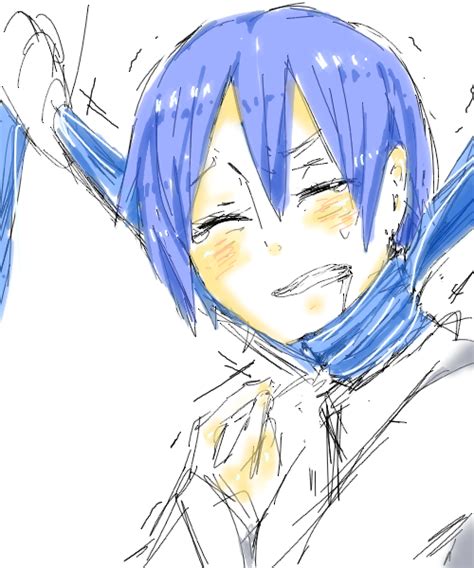 Rule 34 Asphyxiation Blue Hair Bondage Kaito Monochrome Rough Sketch