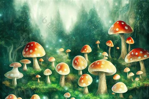 幻想被施了魔法仙女演讲森林巨大的蘑菇神奇图片 包图网企业站