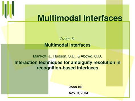 Ppt Multimodal Interfaces Powerpoint Presentation Free Download Id