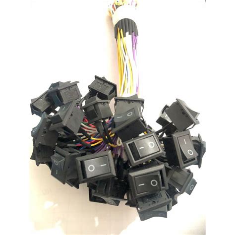 Jual Saklar Switch On Off Kotak Gepeng Kecil 2 Pin Hitam Plus Kabel