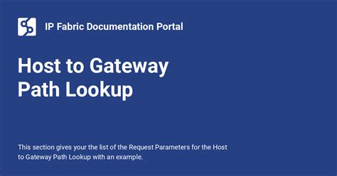 Host To Gateway Path Lookup IP Fabric Documentation Portal