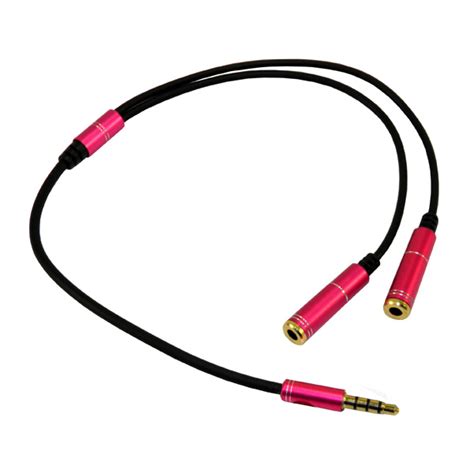 Разветвитель на 2 наушника AUX (3,5 mm jack) металл розовый, купить в ...
