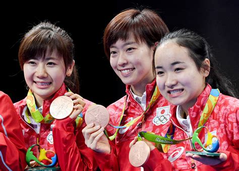 団体2大会連続メダル 卓球3人娘に笑顔 リオ五輪「銅」 乾、三井組 シンクロは2大会ぶり ｜iwanichi Online 岩手日日新聞社