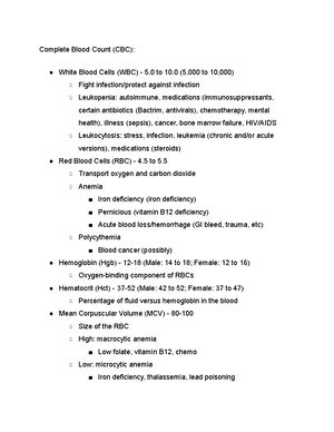 Normal Lab Values 08 LABORATORY NORMAL VALUE NOTES WBC 5 000 10 0000 Mm RBC 4 5 Million Mm