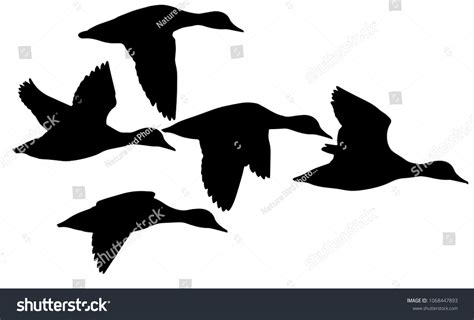 Flying Duck Silhouette Blow