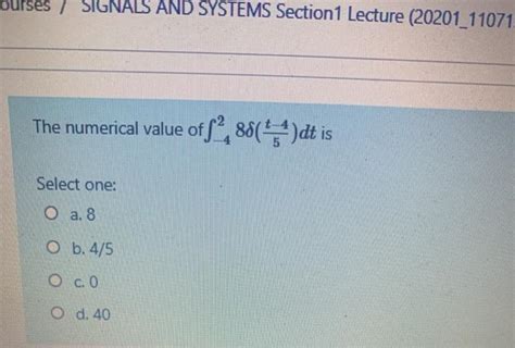 Solved Ourses Signals And Systems Section1 Lecture