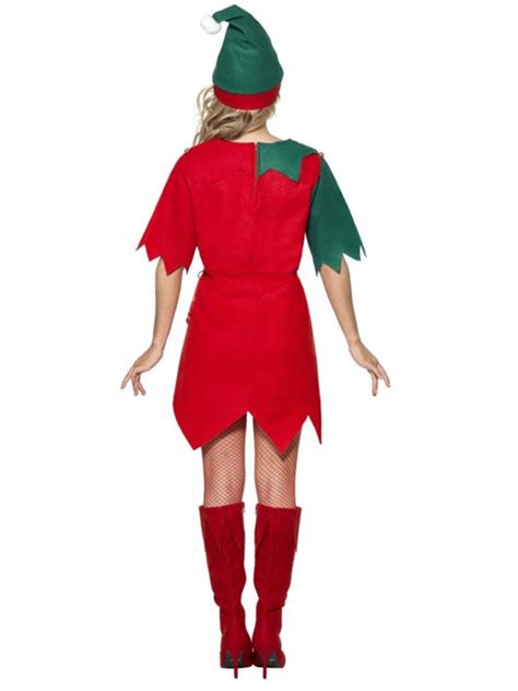 42 Red And Green Elf Women Adult Christmas Costume Large Christmas