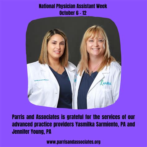 Happy Physician Assistant Week Parris And Associates Rheumatology