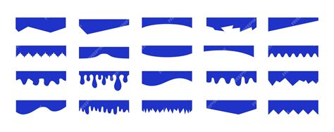 Premium Vector Separators Shapes For Website Presentation Set Curve Lines Wave Drops And
