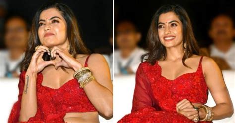ఎరుపెక్కిన రష్మిక అందాలు నడుము మడతలు టాప్‌ ఎత్తులతో మంటపెడుతున్న