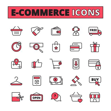 E Commerce Line Icons Set 466768 Vector Art At Vecteezy