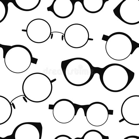 Seamless Pattern With Colorful Retro Glasses Stock Vector