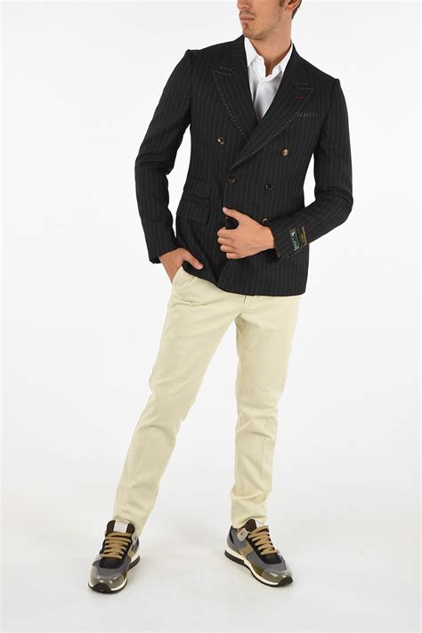 Gucci Wool Double Breasted Pin Striped Blazer Men Glamood Outlet