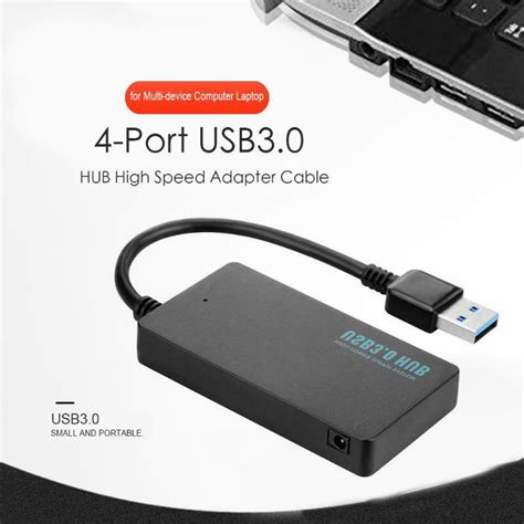 4 포트 Usb 허브 멀티 장치 컴퓨터 용 고속 Usb30 어댑터 케이블 Windows Xp Vista 용 노트북 표시 등 Usb 허브 컴퓨터 주변 장치