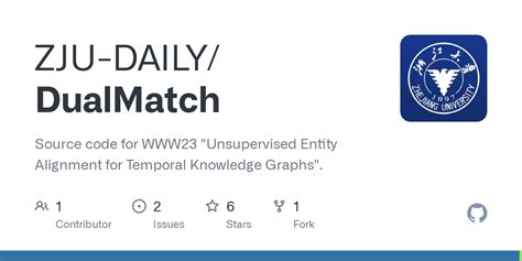 GitHub ZJU DAILY DualMatch Source Code For Unsupervised Entity Alignment For Temporal