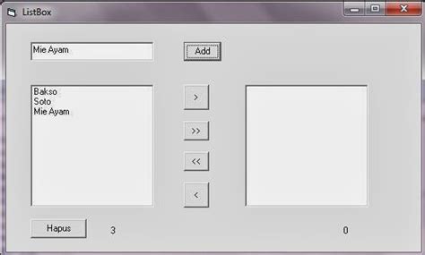 Membuat Listbox Di Visual Basic 6 0 Menambah Menghapus Dan Memindah
