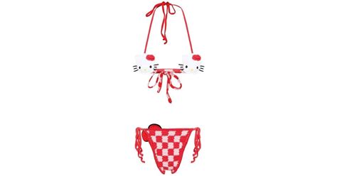 Gcds Hello Kitty Crochet Bikini In Red Lyst