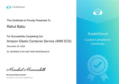 Amazon Elastic Container Service Aws Ecs Certificate Kodekloud