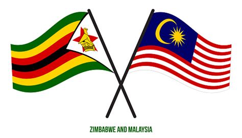 짐바브웨와 말레이시아 국기는 교차하고 플랫 스타일을 흔들어 공식 비율 올바른 색상입니다 Friends Of The Earth에 대한 스톡 벡터 아트 및 기타 이미지 Istock
